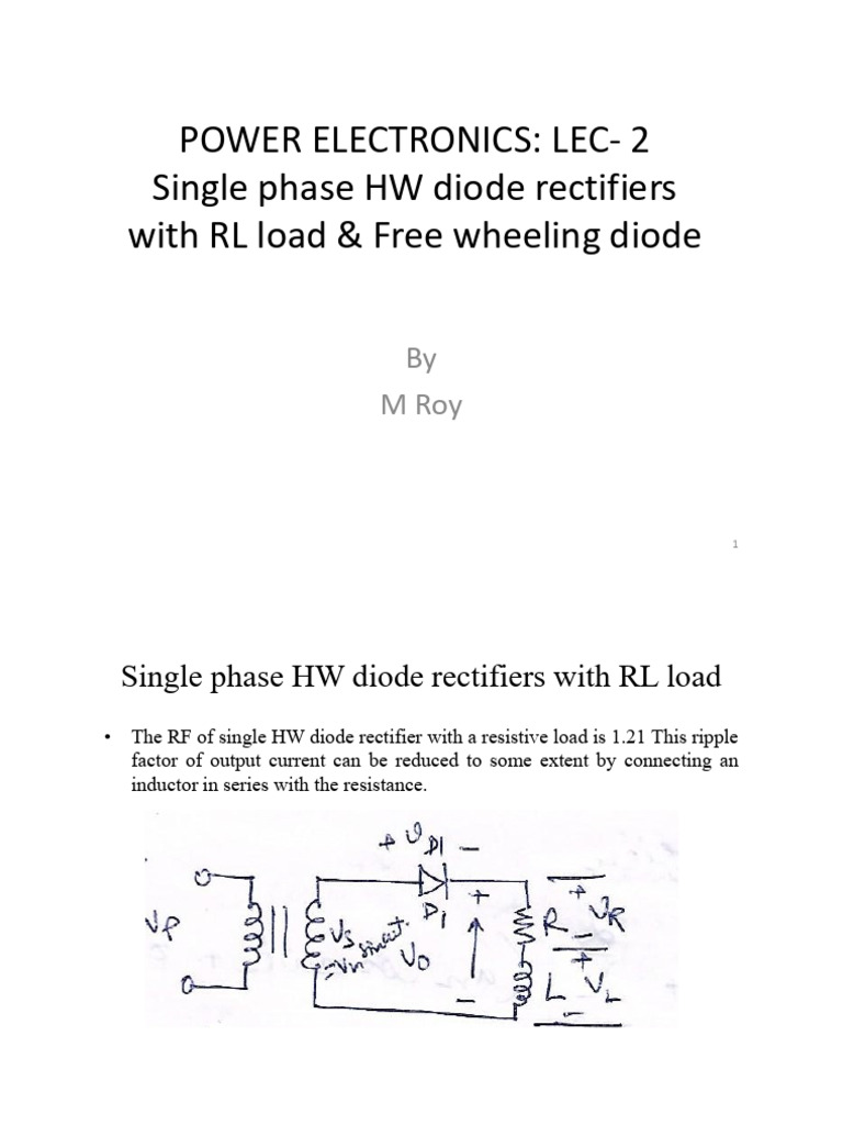 PE-LEC-2 Single PH Half Wave Free Wheel Diode | PDF | Rectifier | Diode