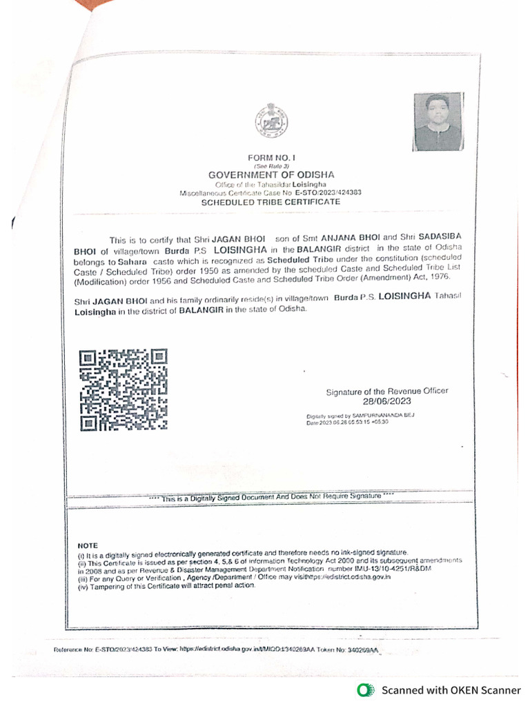 2.1.2 Sample of Caste Certificates | PDF | Social Divisions ...