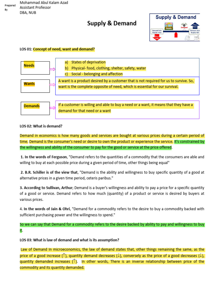 Chapter 02 - Supply & Demand | PDF | Supply (Economics) | Demand