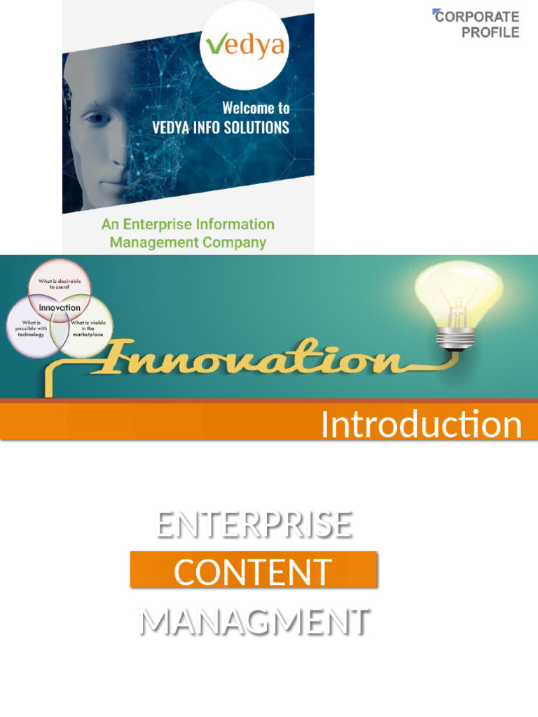 Vedya ECM Profile | PDF | Application Software | Information Technology