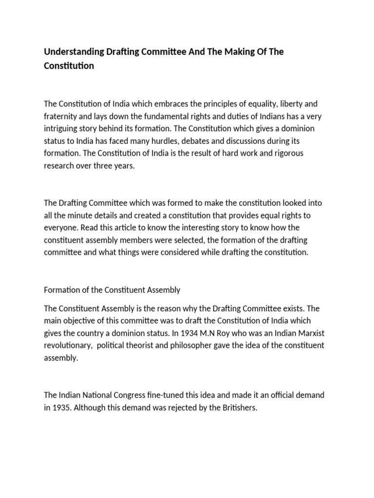 Drafting India's Constitution: A Journey | PDF | Government | Politics ...