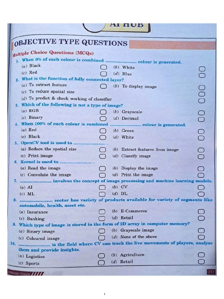 Class 10 AI CH 5 Computer Vision | PDF