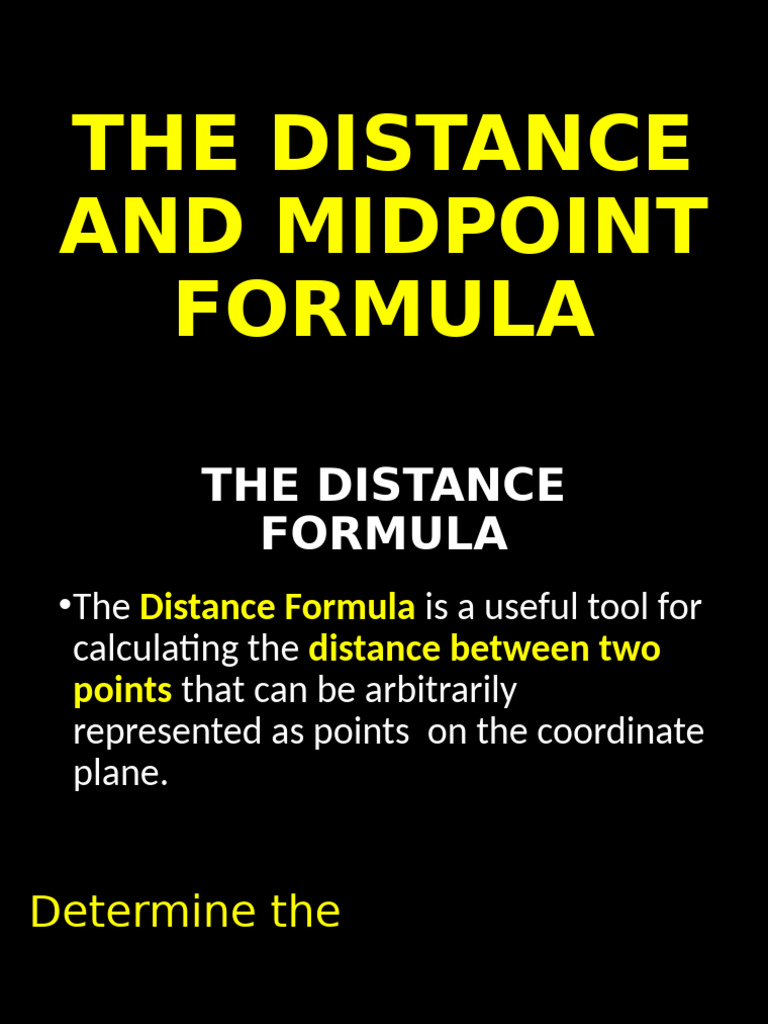 The Distance and Midpoint Formula | PDF | Circle | Euclidean Plane Geometry