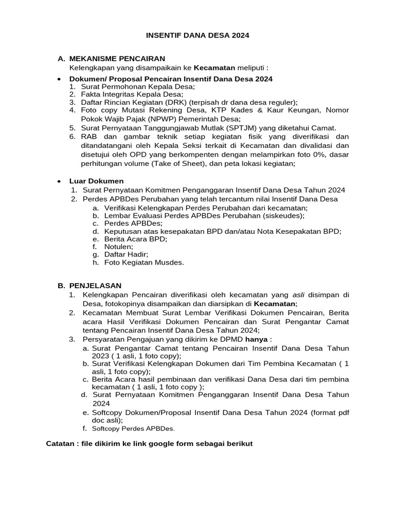 Mekanisme Pengajuan Insentif DD | PDF