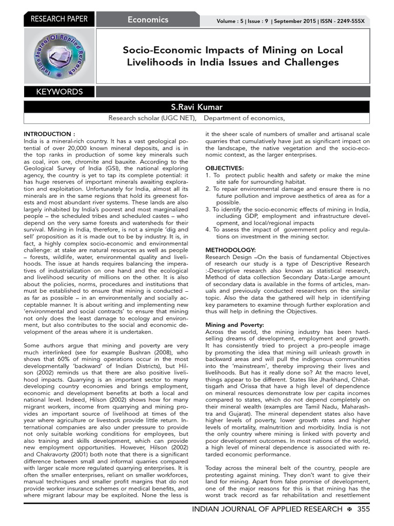 Socio Economi Impact Mining | PDF | Mining | Employment