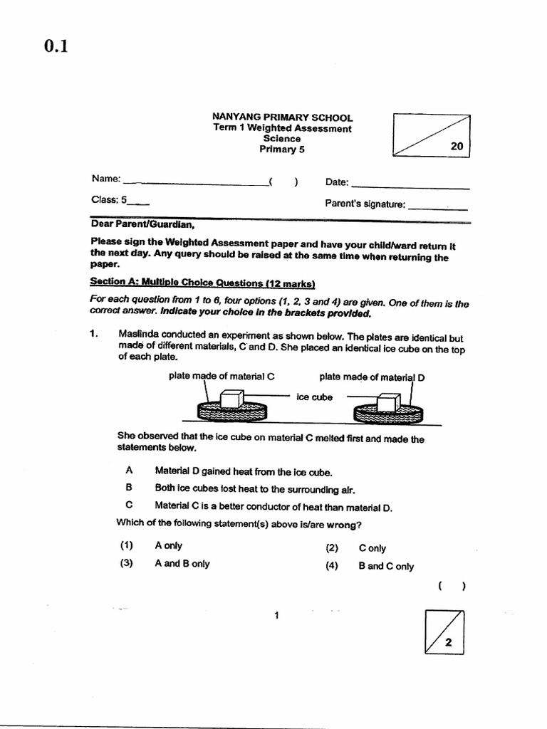 P5 Science 2023 WA1 Nanyang | PDF