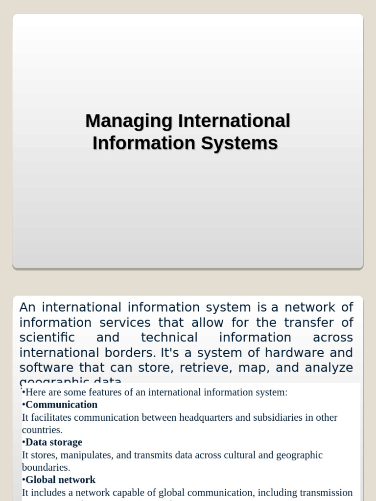 Managing International Information Systems | PDF | Information ...