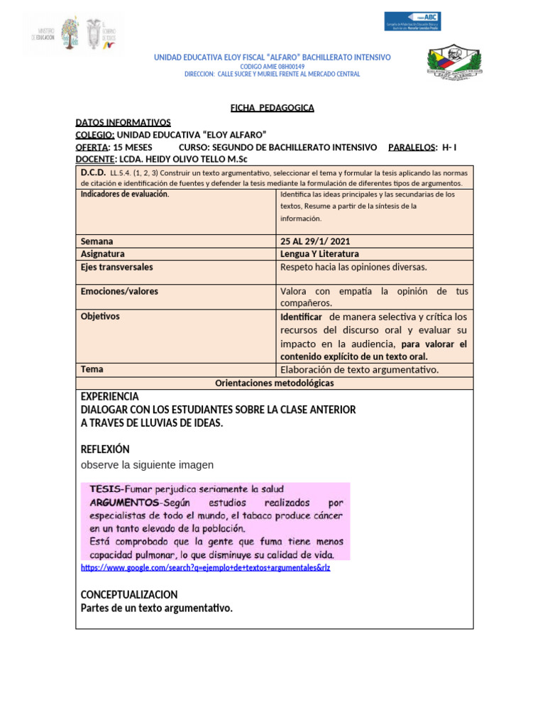 Eval - Ficha Lengua 25-29 Enero | PDF