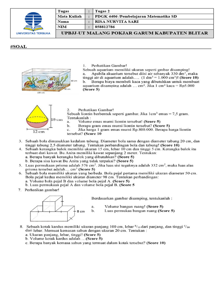 Tugas 2 MTK - Risa Nurvita Sari | PDF