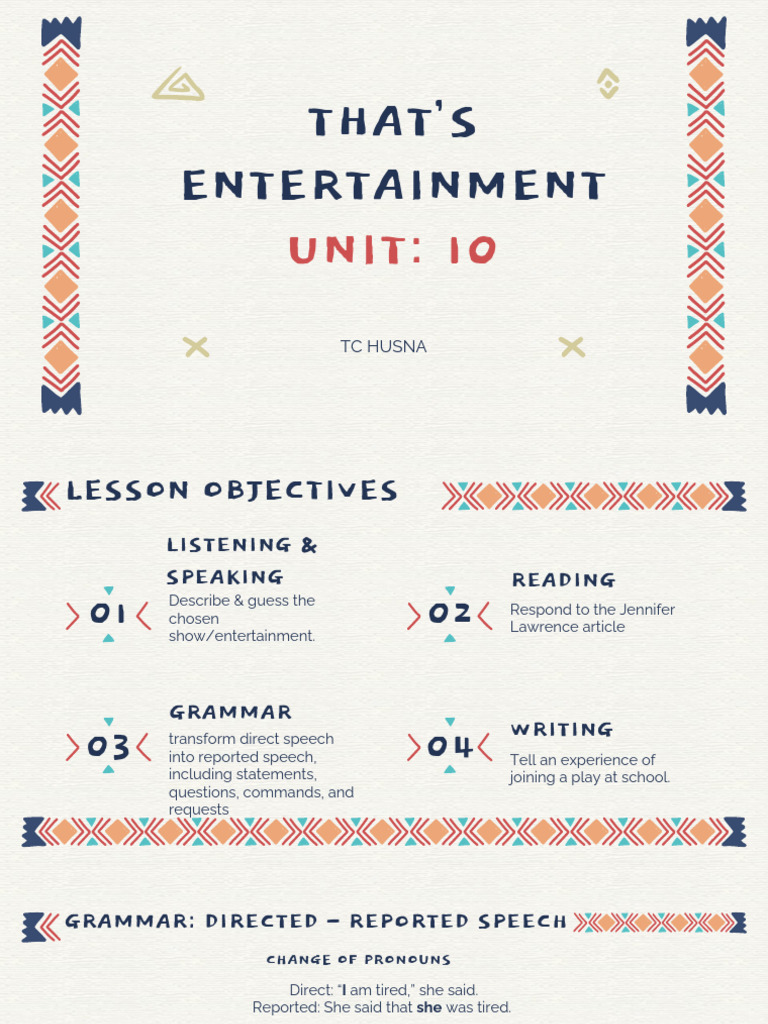 Unit 10 That's Entertainment | PDF