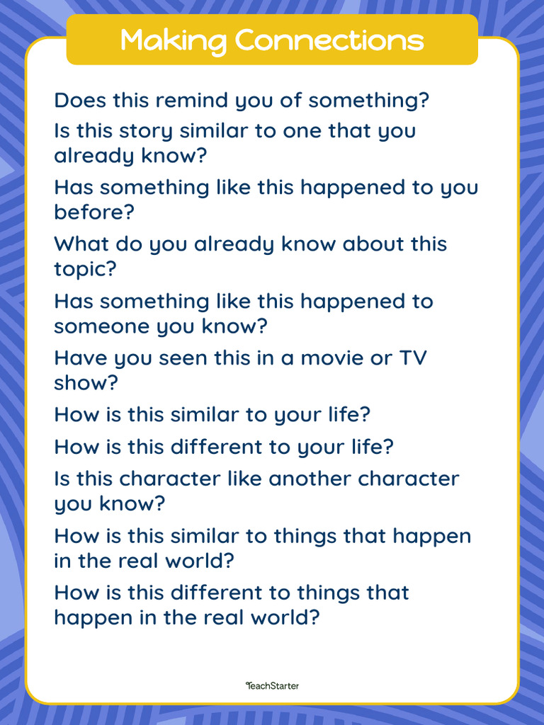 Super Six Reading Comprehension Question Cards Question Mats Printable ...