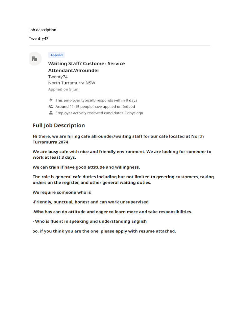 Job Description | PDF