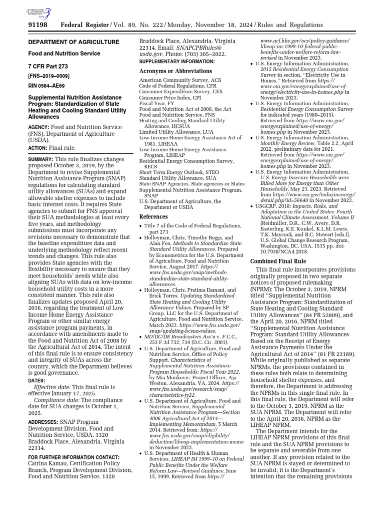 Federal Register / Vol. 89, No. 222 / Monday, November 18, 2024 / Rules and Regulations | PDF ...