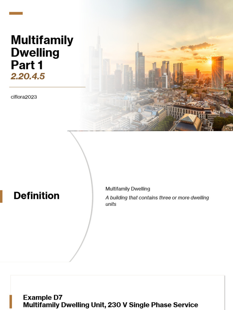 Multifamily Dwelling Part 1 | PDF | Electrical Conductor | Building ...