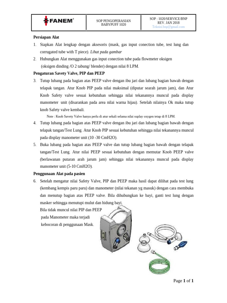 SOP Resusitator 1020 | PDF