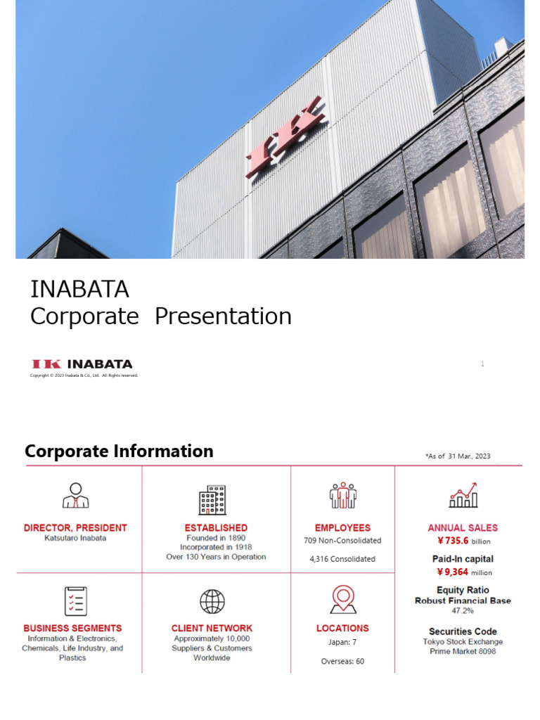 INABATA Lifescience Dept. Introduction240324 | PDF | Pharmaceutical ...