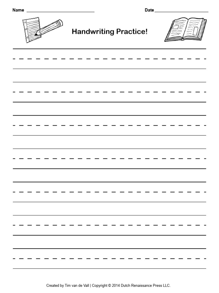 Handwriting Paper Template | PDF