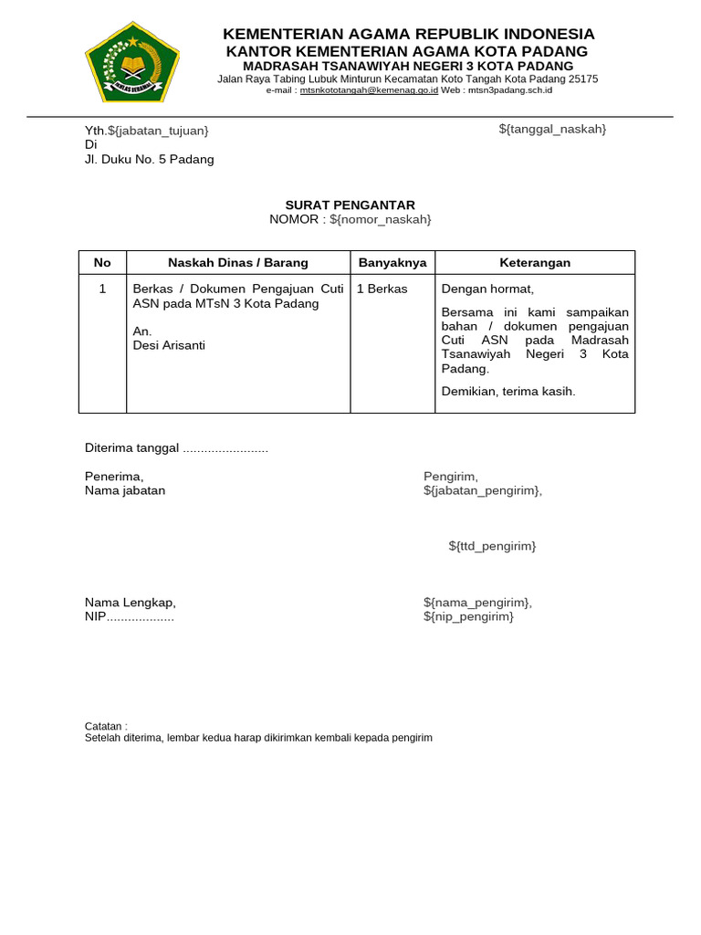 SP Inpassing Pak Syafrimen | PDF