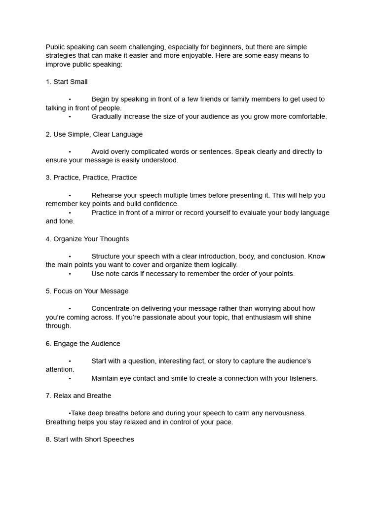 Public Speaking | PDF | Career & Growth