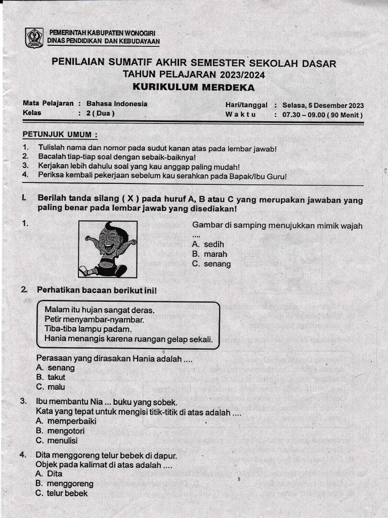 PSAS-PAI BP-KELAS 2-TA 2023-2024 | PDF