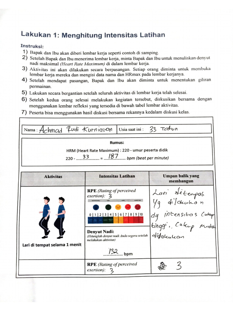 Menghitung Intensitas Latihan PKG PJOK 2024 | PDF