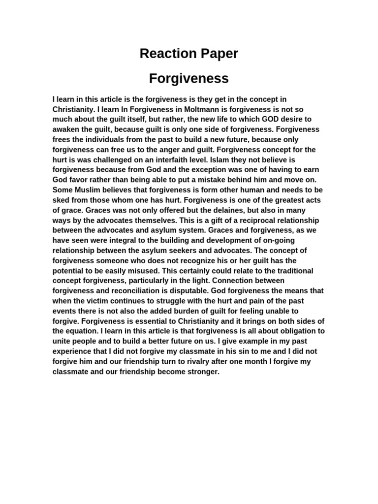 Understanding Forgiveness in Christianity | PDF