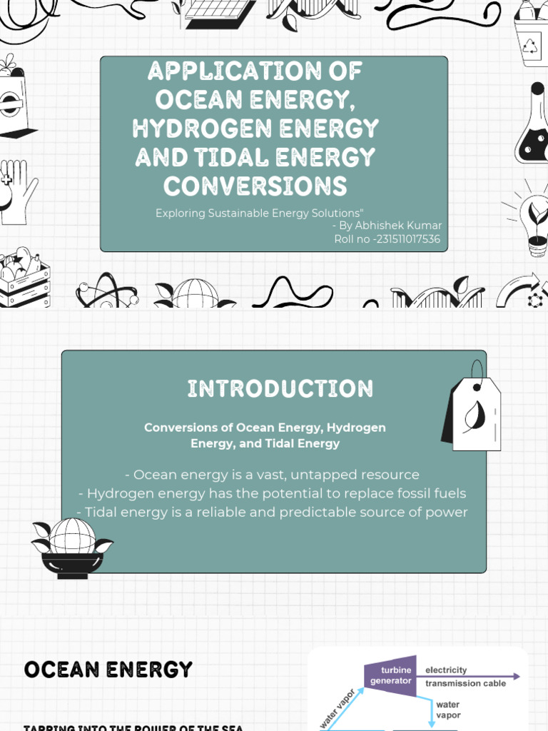 Application of Ocean Energy, Hydrogen Energy and Tidal Energy ...