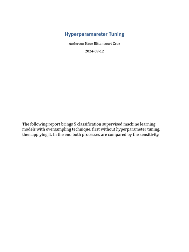 Hyperparameter Tuning Report | PDF | Neuroscience | Computing