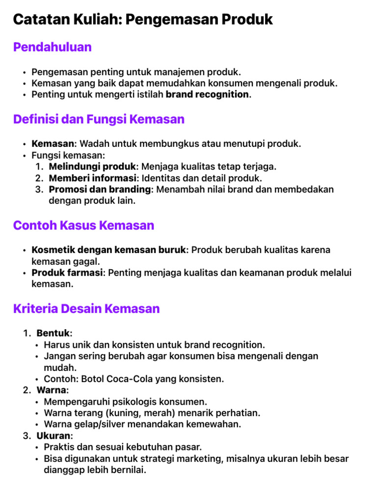 Pentingnya Desain Kemasan Produk Notes | PDF