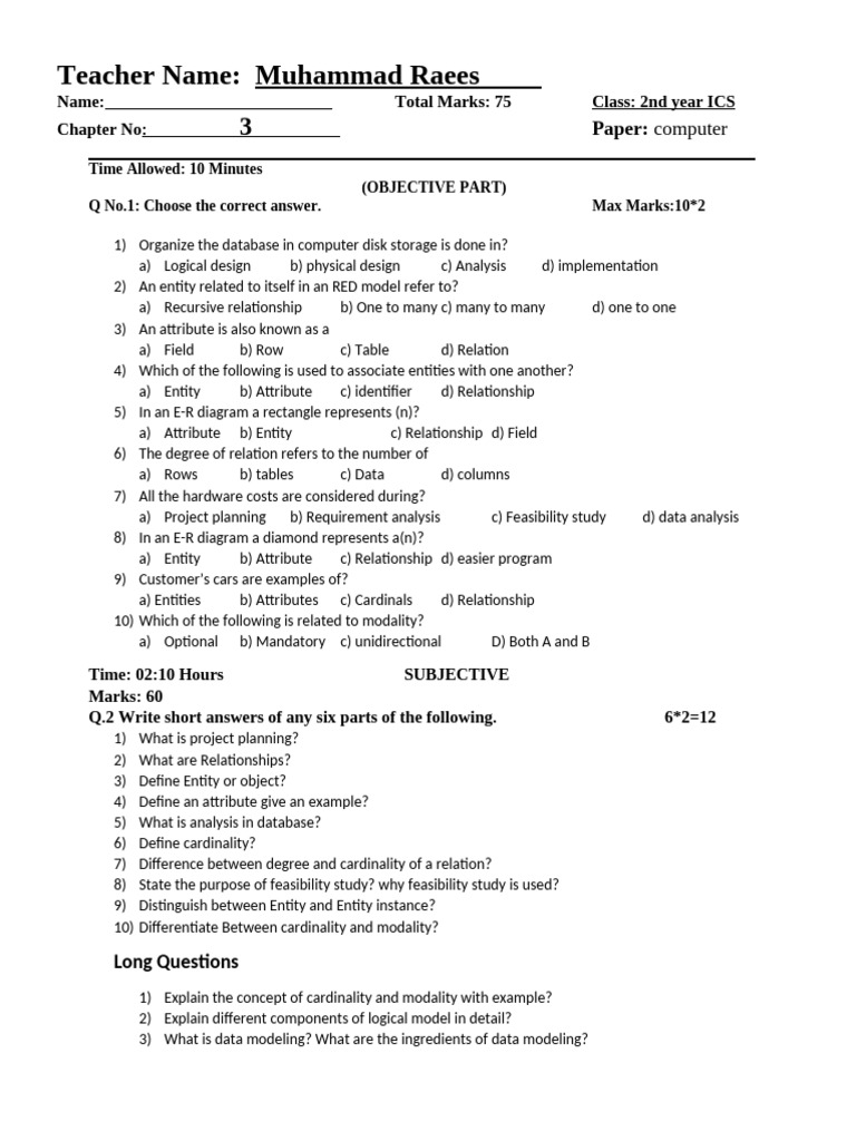 Chapter 3 Paper | PDF | Databases | Data Model