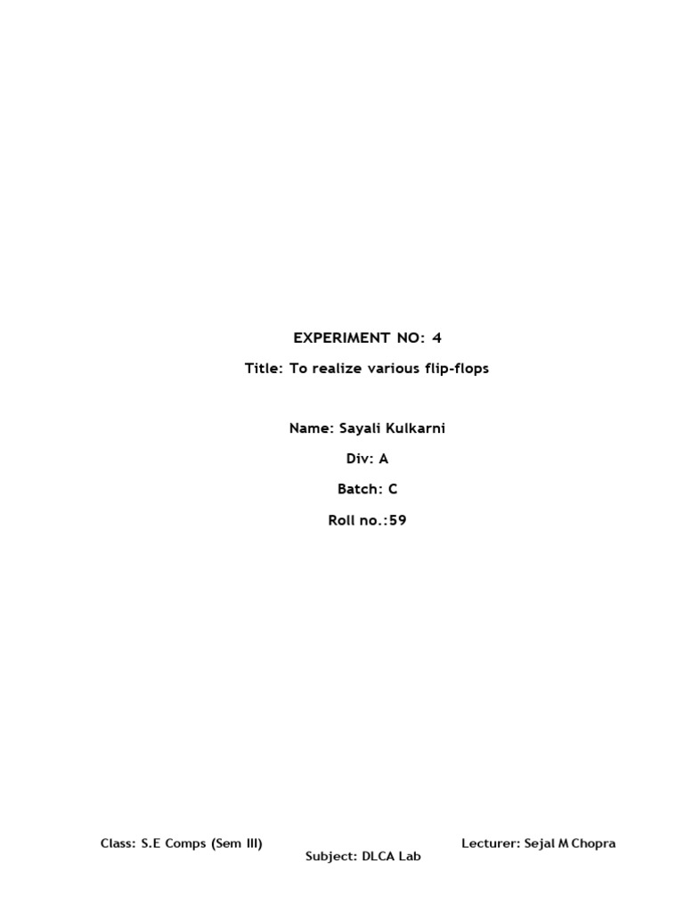 59_sayali_A_expt4 | PDF | Computer Science | Digital Technology