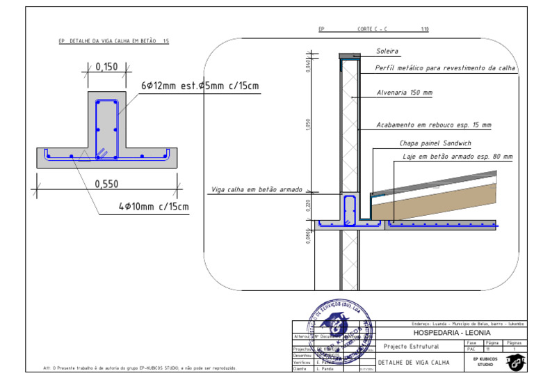 Detalhe de Viga Calha em Betão | PDF | Engenharia Civil | Engenharia ...