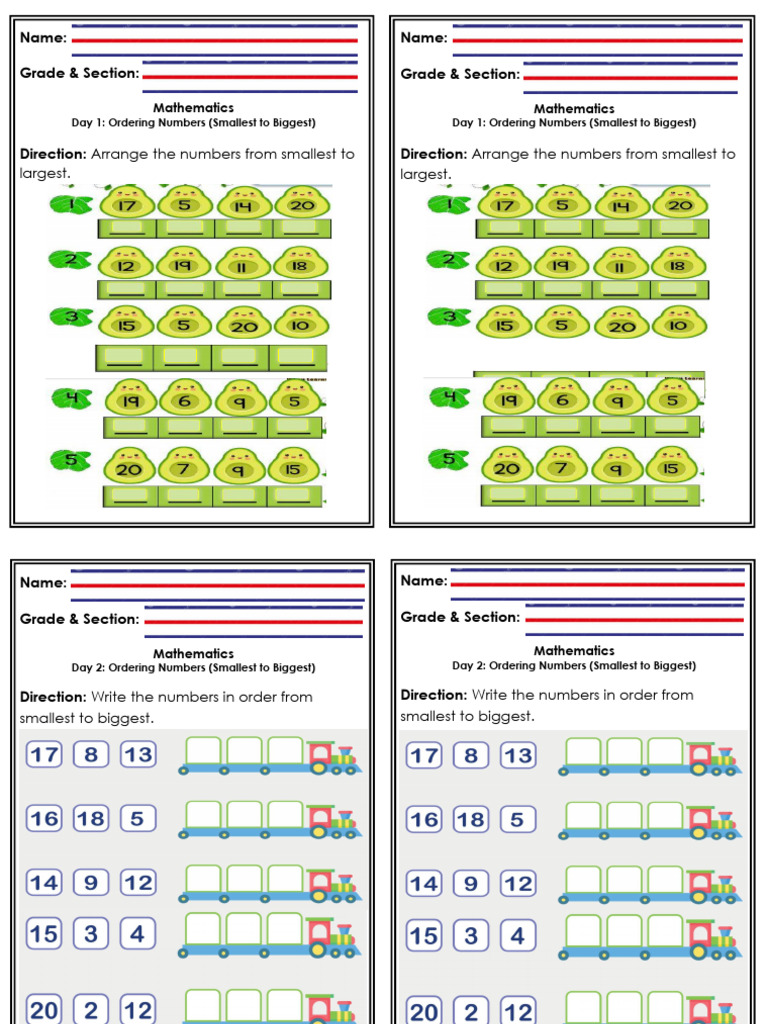 G1 Q1 W4 Mathematics WS | PDF | Career & Growth | Teaching Methods ...