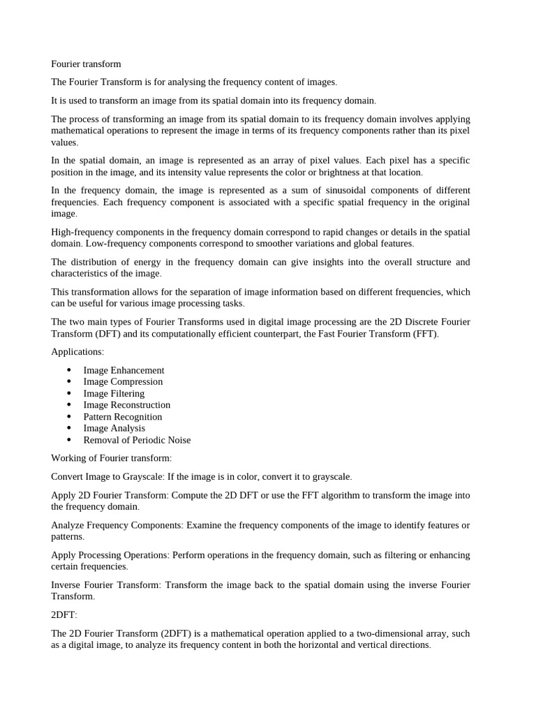 Fourier transform | PDF | Digital Signal Processing | Fourier Transform