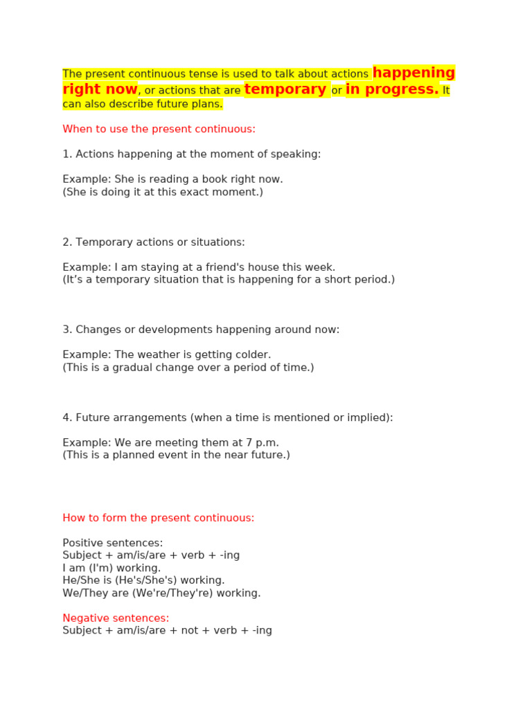 Present cont. | PDF | Verb | Language Mechanics