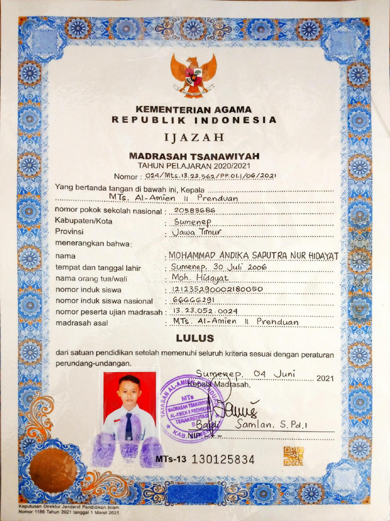 Ijazah Mts Dika | PDF