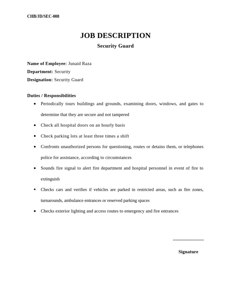 JD Security Guard | PDF