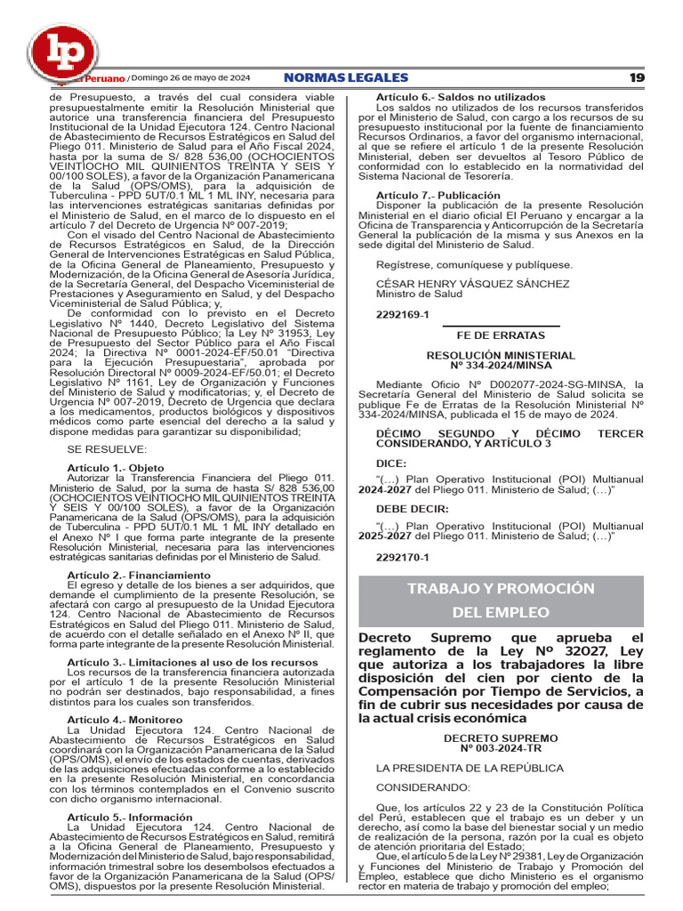 Decreto Supremo 003 2024 TR LPDerecho | PDF | Regulación | Bancos