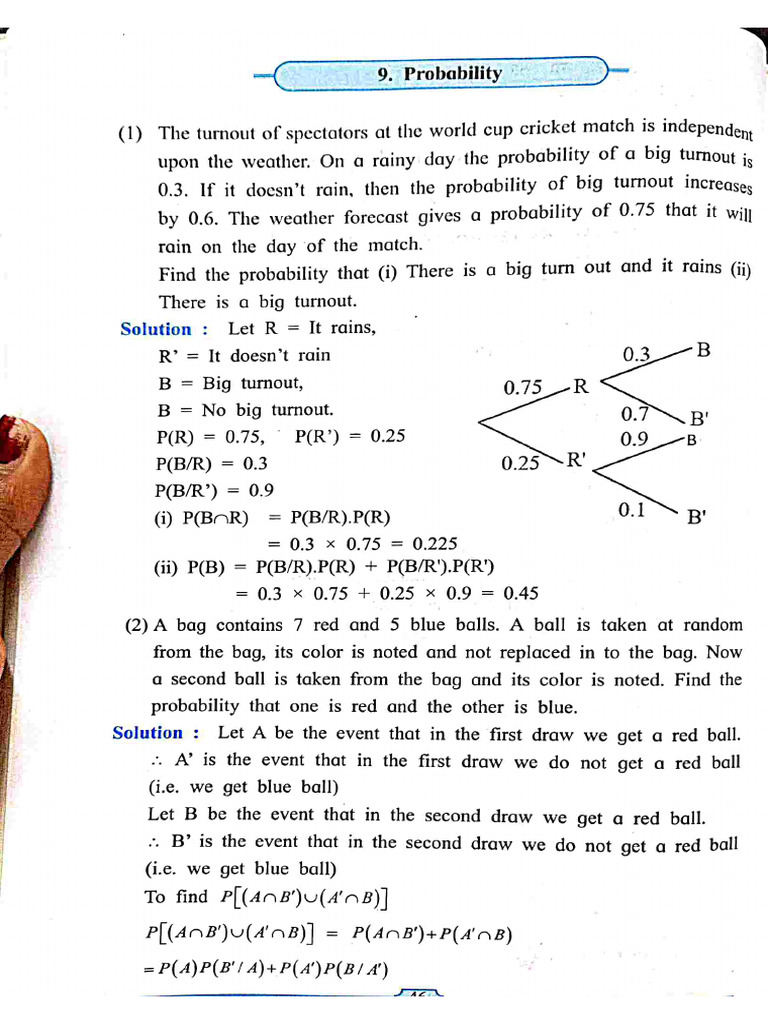 XI TH Maths Probability | PDF