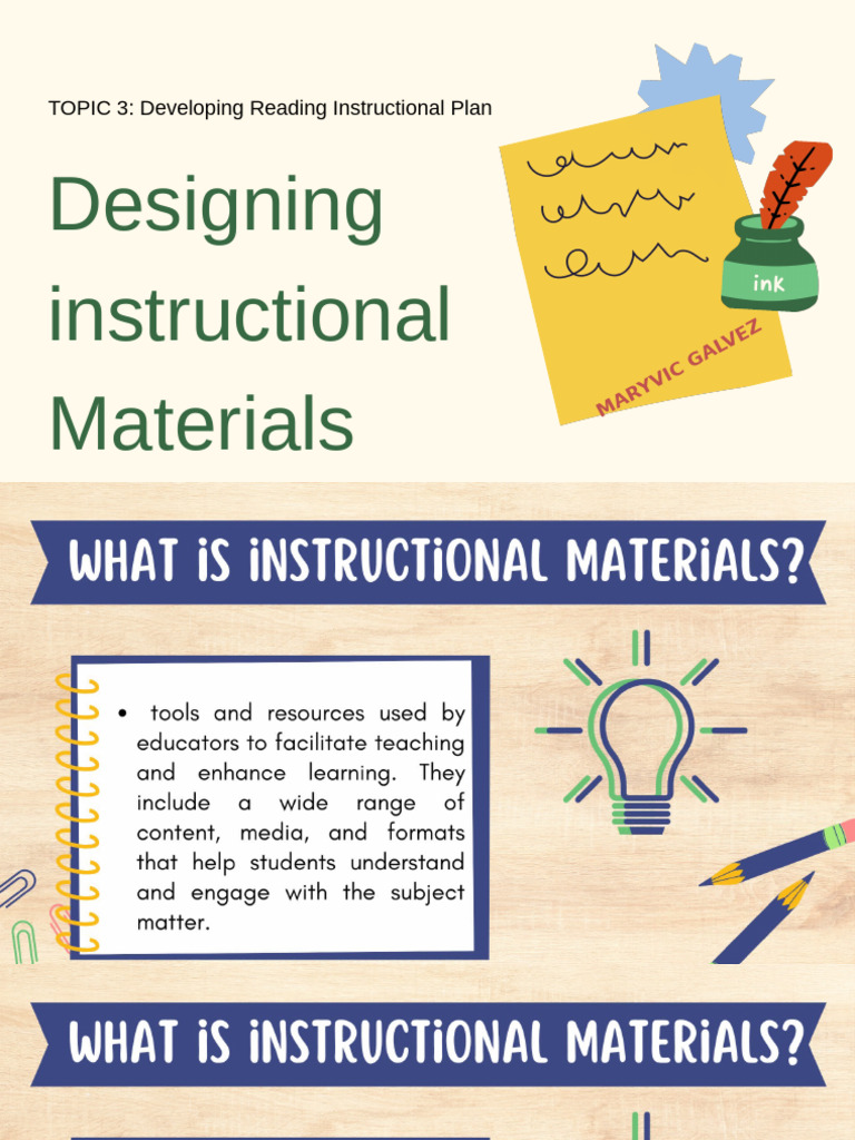 Designing Instructional Materials | PDF | Reading Comprehension | Learning