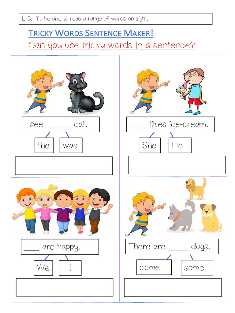Can You Use Tricky Words in A Sentence?: T W S M ! | PDF