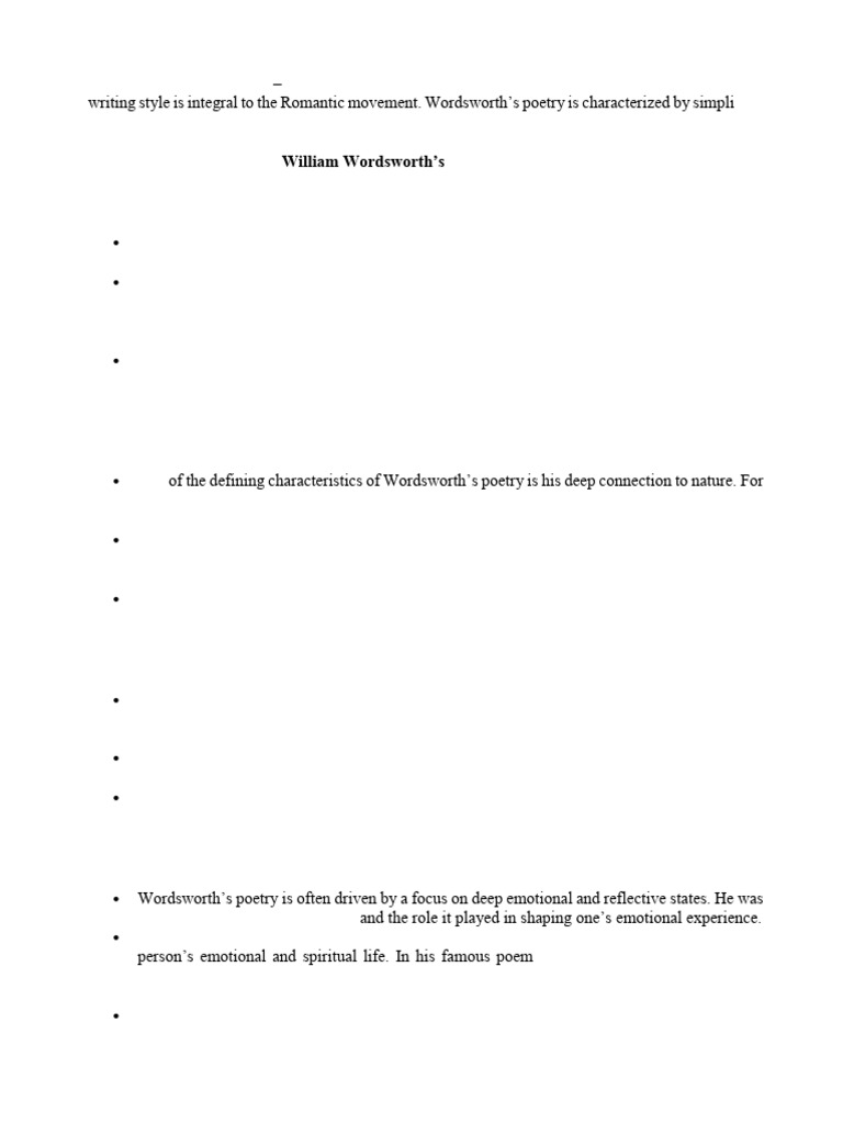 Writing Style William Wordsworth | PDF | William Wordsworth