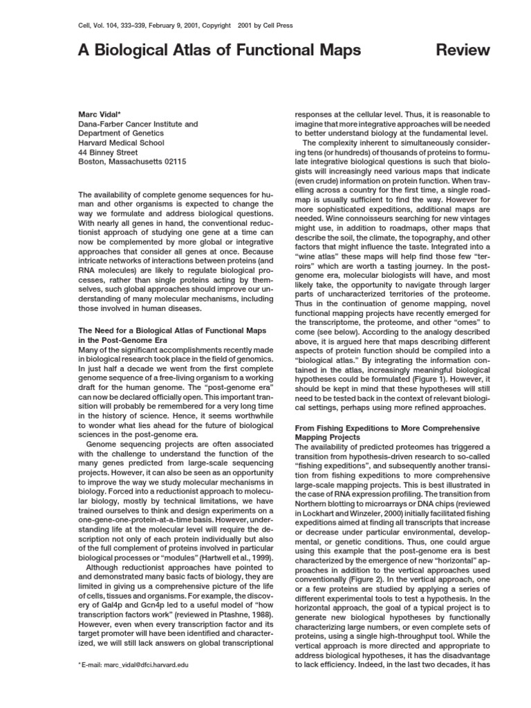 A Biological Atlas of Functional Maps - Cell | PDF | Gene | Gene Expression