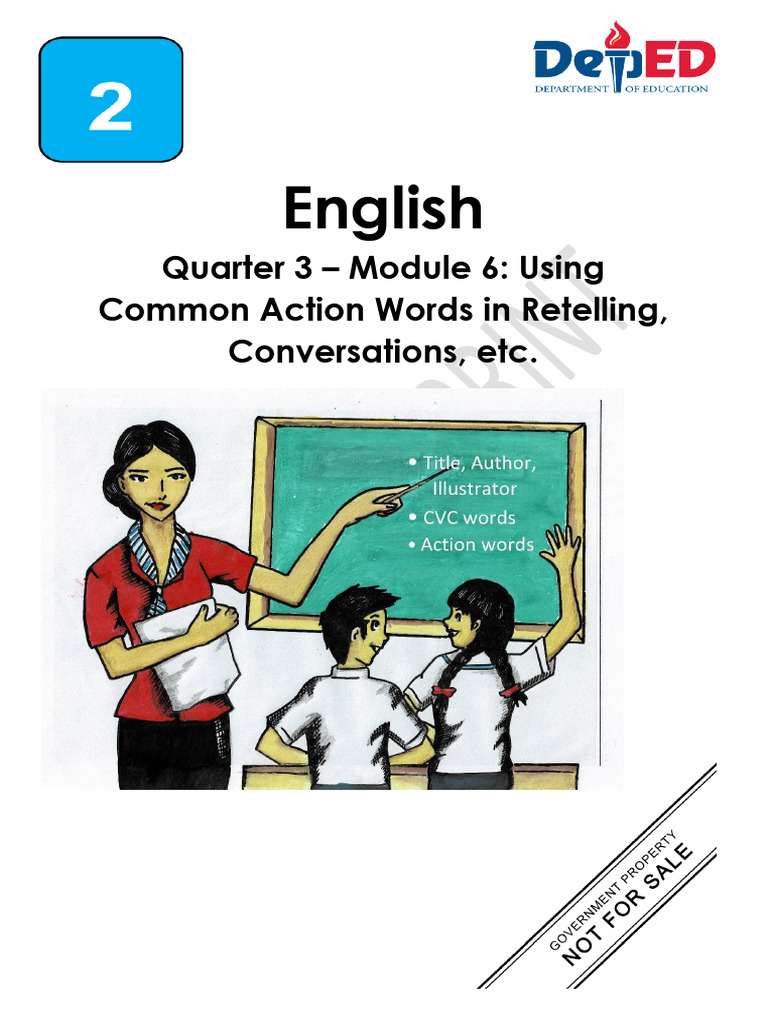 English2 q3 Mod6 Singcommonactionwordsinretelling, Conversations, Etc | PDF | Learning | Verb