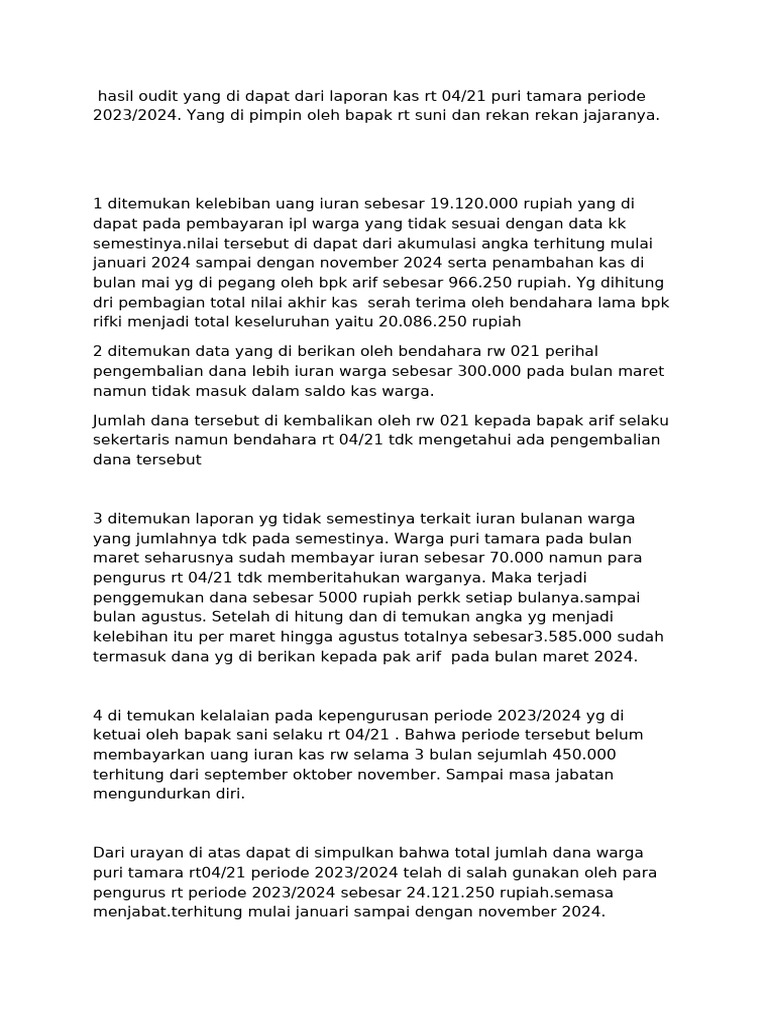 DOC | PDF | Pengelolaan Keuangan & Uang | Griya & Taman