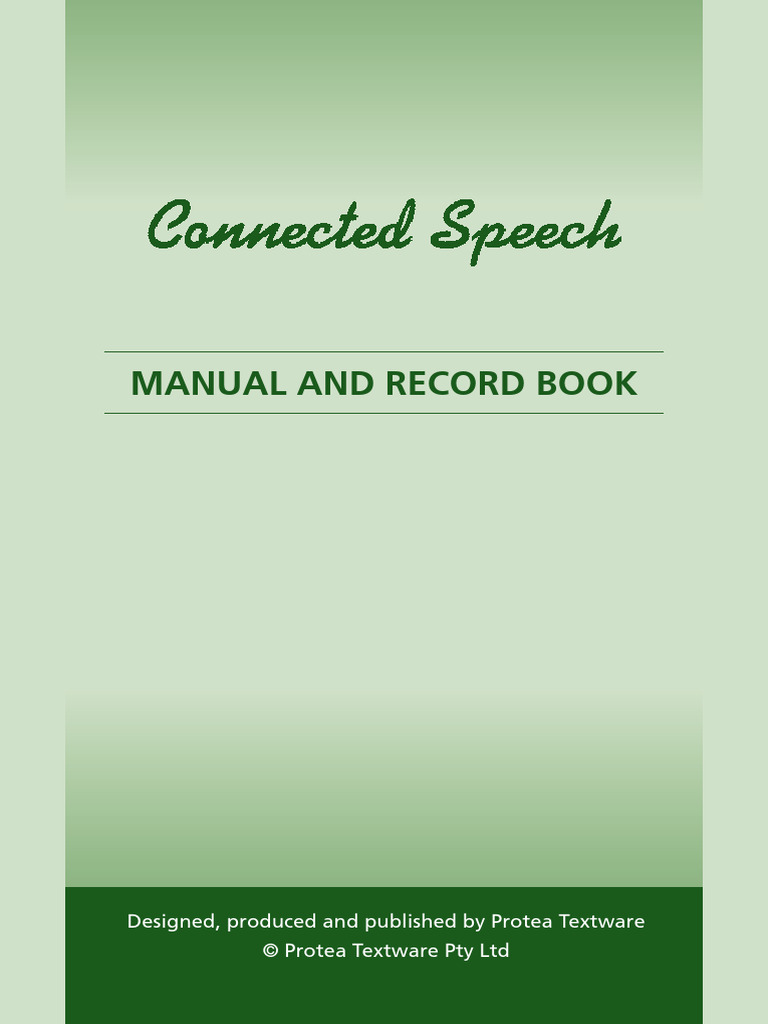 Connected Speech Manual and Recordbook v5 | PDF | Stress (Linguistics) | Syllable
