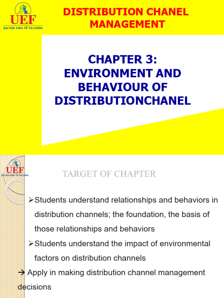 Chapter 3-Channel's Environment and Behaviour | PDF | Behavior | Retail