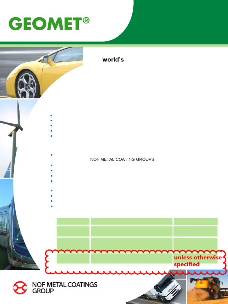 GEOMET Type | PDF | Building Materials | Metals