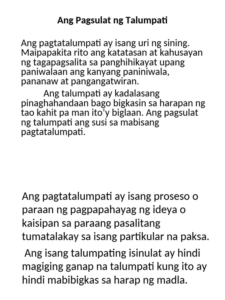 Notes Pagsulat NG Talumpati | PDF