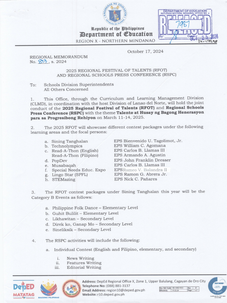 RM - 823 - 2025 RFOT and RSPC | PDF
